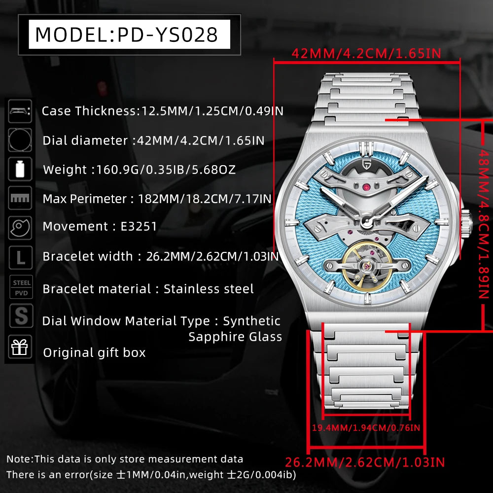 PAGANI DESIGN Automatic Mechanical Stainless Steel Men's Watch 42mm ...